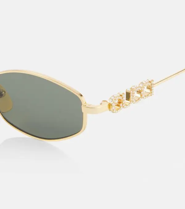 Gucci Logo Embellished Oval Sunglasses