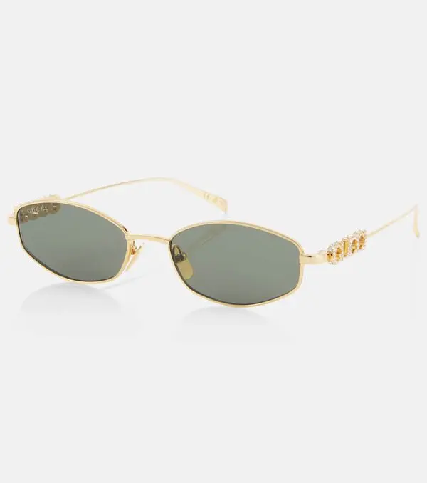 Gucci Logo Embellished Oval Sunglasses