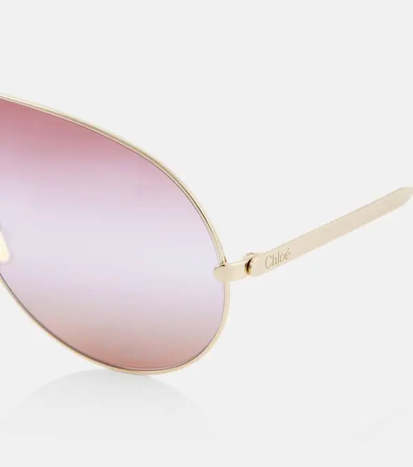 Chloé Aly Shield Sunglasses - Red