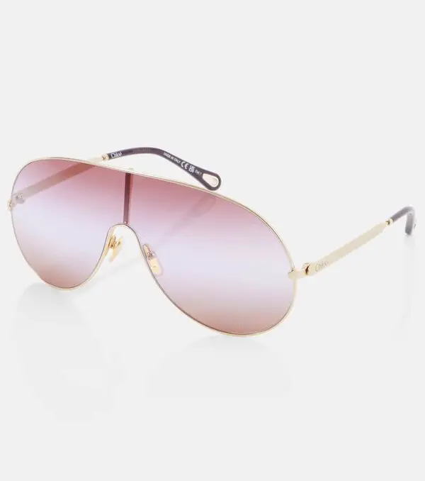 Chloé Aly Shield Sunglasses - Red