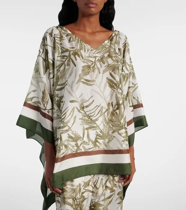 Brunello Cucinelli Printed Silk Kaftan