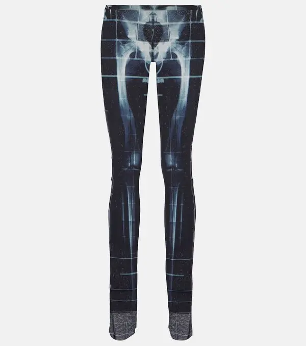 JEAN PAUL GAULTIER Squeletor Semi-sheer Mesh Straight Pants - Blue