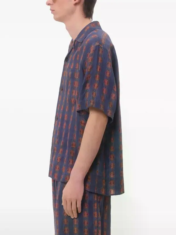 Valentino Garavani Voyage Imaginaire Bowling Linen Shirt - Blue