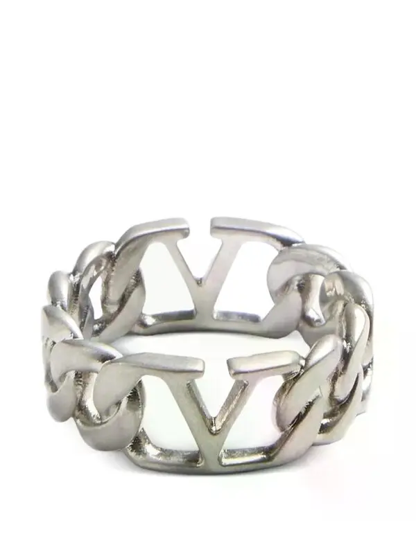 Valentino Garavani Vlogo Signature Metal Ring - Silver