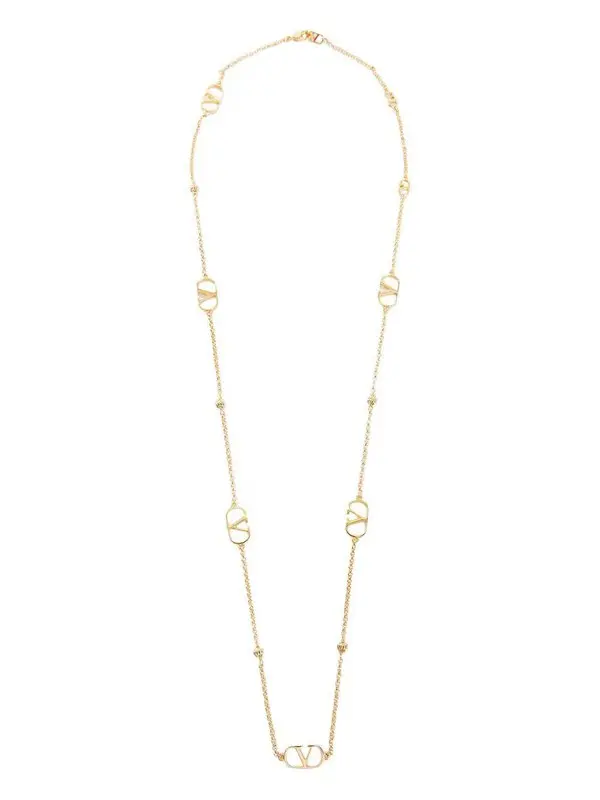Valentino Garavani Vlogo Polish-finish Necklace - Gold