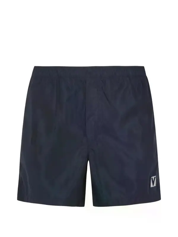 Valentino Garavani Logo-detail Swim Shorts - Blue
