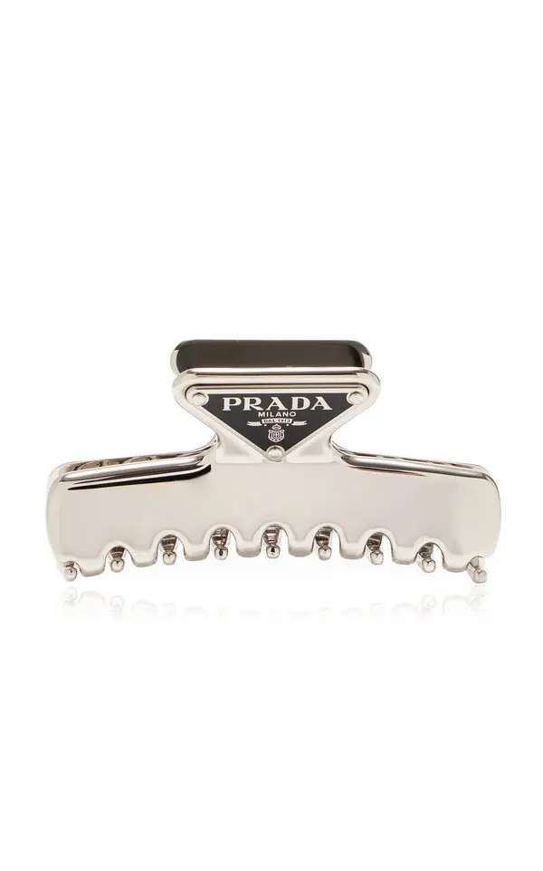 Prada Metal Hair Clip - Silver