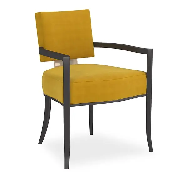 CARACOLE Reserved Seating Arm Chair Yellow - Yellow/seal Skin
