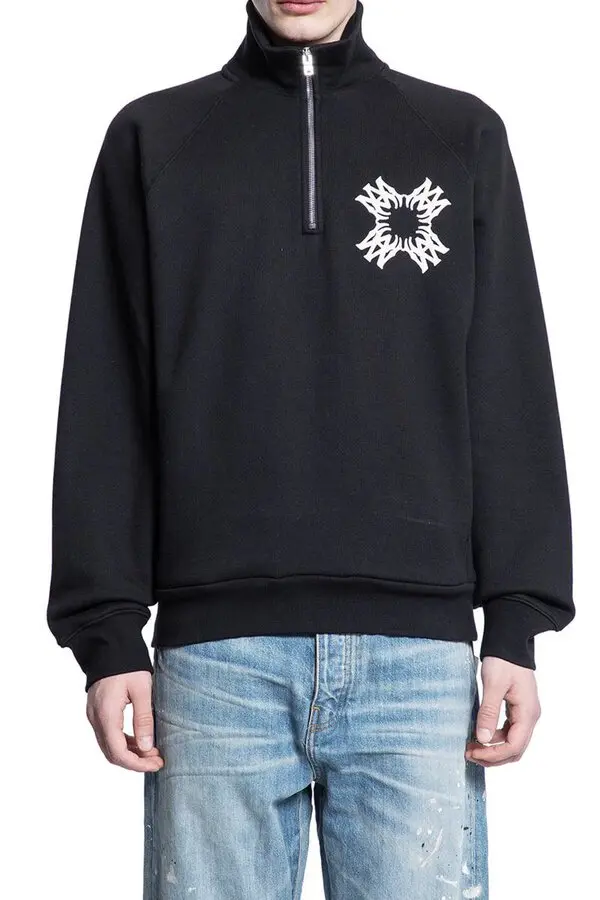 Amiri Ma Quad Half Zip Sweatshirt In Black - 16% Off | Editorialist