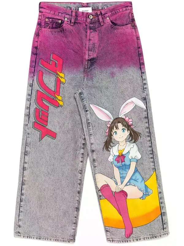 DOUBLET Anime Printed Jeans - Pink