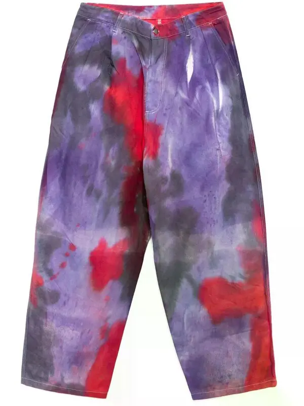 STAIN SHADE Tie-dye Print Trousers - Purple