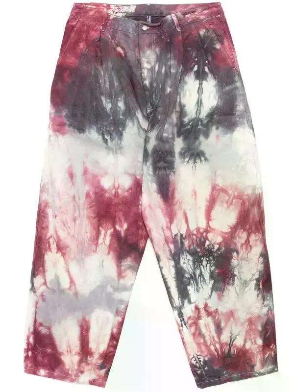 STAIN SHADE Tie-dye-print Trousers - Pink