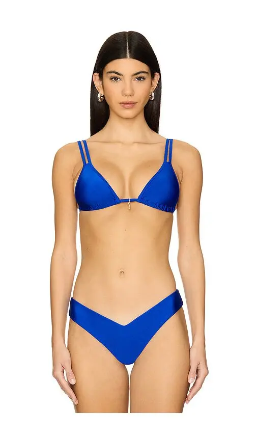 KULANI KINIS Twin Strap Bralette Top In Royal - Malibu Blue
