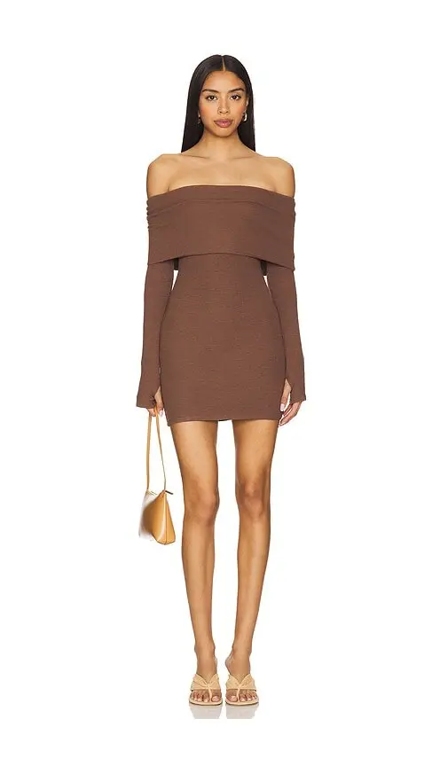 Superdown Off-shoulder Mini Dress - Chocolate