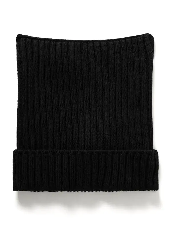 Acne Studios Koton Logo-appliquéd Cotton-blend Beanie - Black