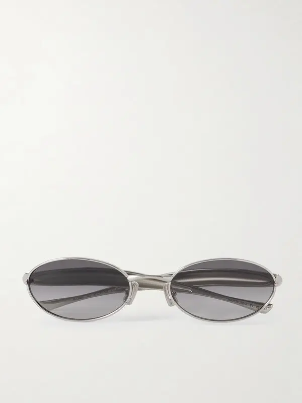 Bottega Veneta Sardine Oval-frame Sunglasses - Silver