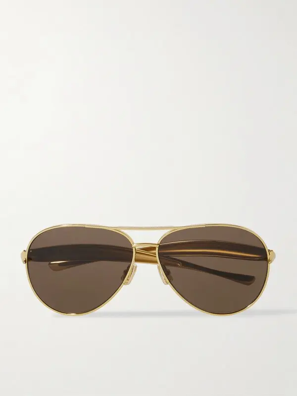 Bottega Veneta Sardine Aviator-style Sunglasses - Gold