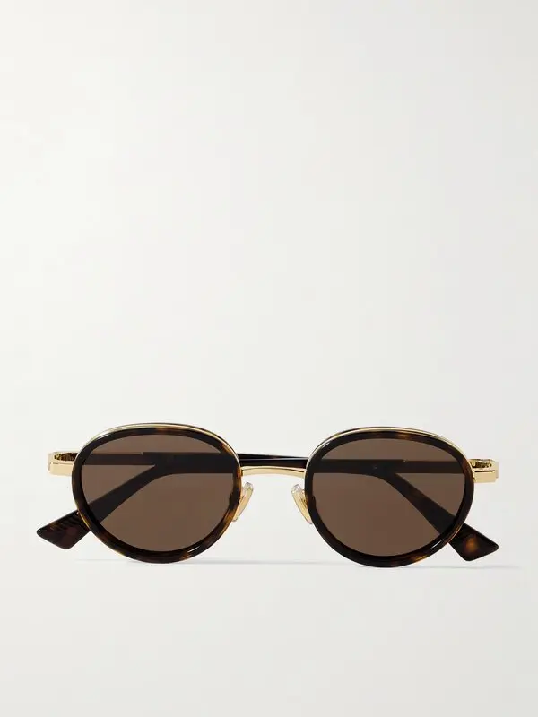 Bottega Veneta Panthos Round-frame Sunglasses - Tortoiseshell