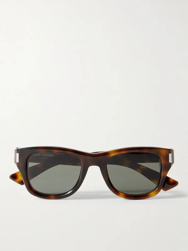 Saint Laurent Acetate Square Frame Sunglasses - Tortoiseshell