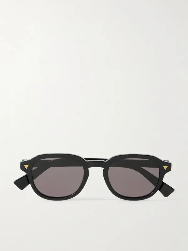 Bottega Veneta Round-frame Recycled-acetate Sunglasses - Black