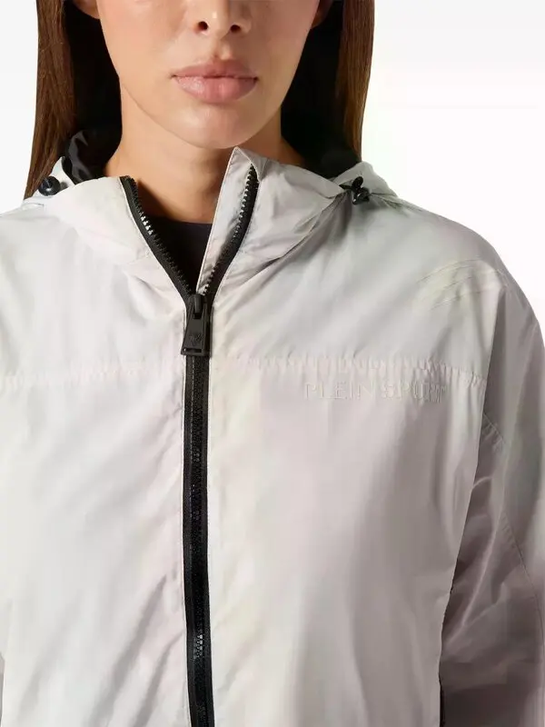PLEIN SPORT Scratch-print Hooded Jacket - Grey