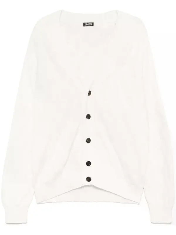 Zegna Chunky-knit Cardigan - White