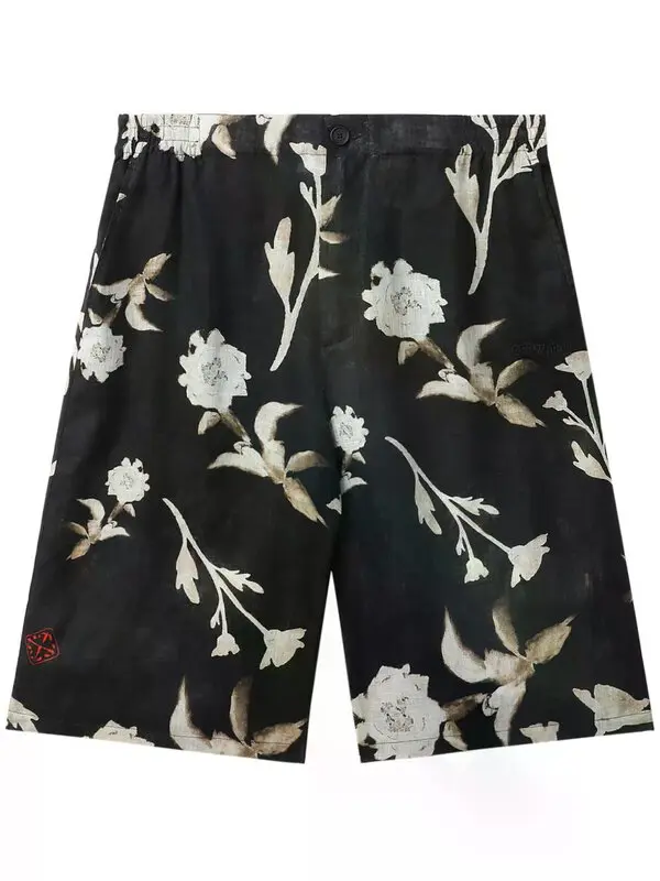 Off-White Floral Print Shorts