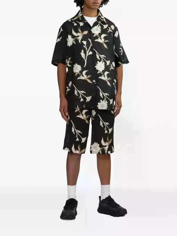 Off-White Floral Print Shorts