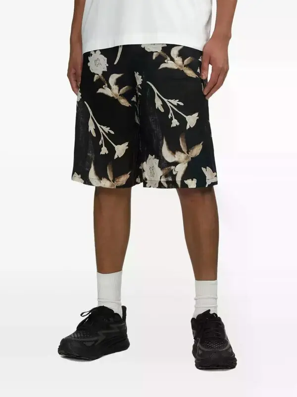 Off-White Floral Print Shorts