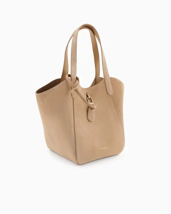 Giorgio Armani Medium Suede Handbag - Beige