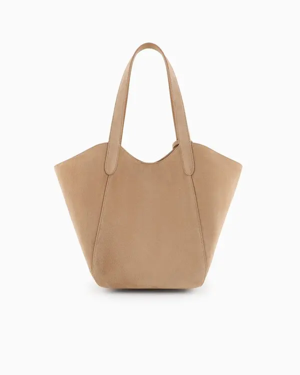 Giorgio Armani Medium Suede Handbag - Beige