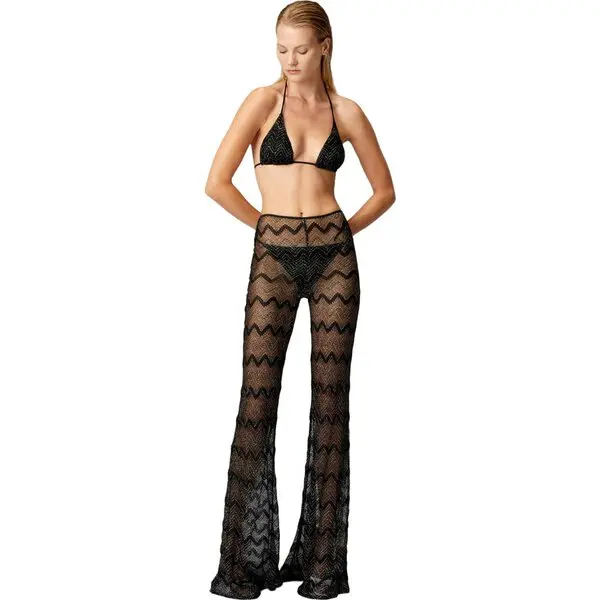 Missoni Flare Cover-up Trousers - Black & Lamé