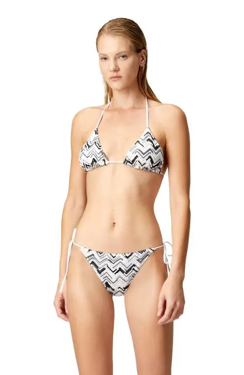 Missoni Slub Zigzag Viscose Blend Bikini - Black