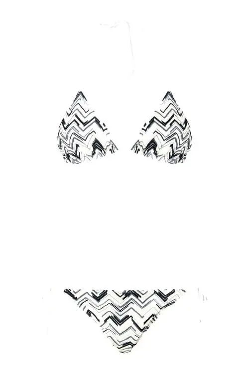Missoni Slub Zigzag Viscose Blend Bikini - Black