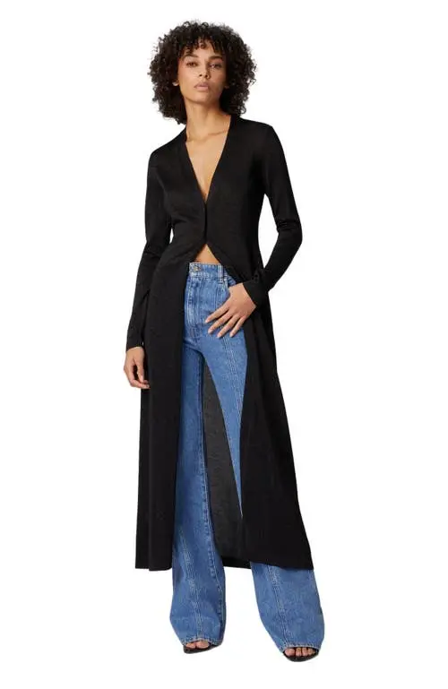 Missoni Long Lamé Viscose Cardigan With V-neck - Black