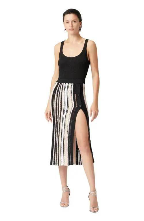 Missoni Striped Crochet Midi Skirt With Side Buttoning