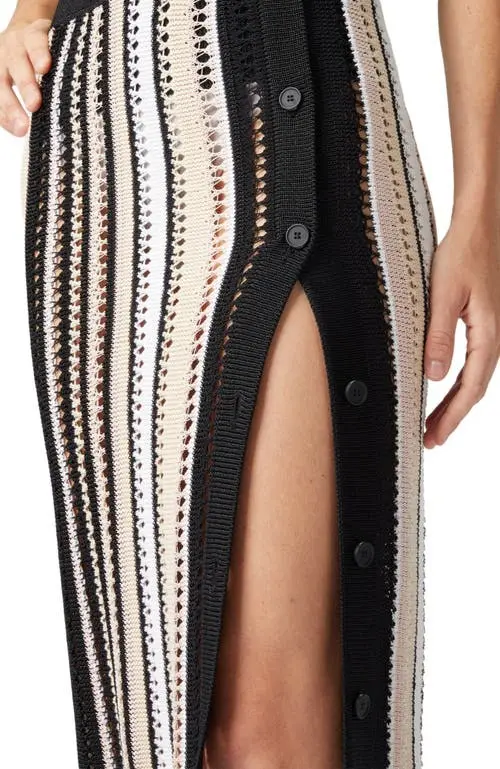 Missoni Striped Crochet Midi Skirt With Side Buttoning