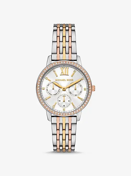 Michael Kors Melissa Pavé Tri-tone Watch