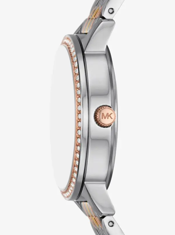 Michael Kors Melissa Pavé Tri-tone Watch - Silver