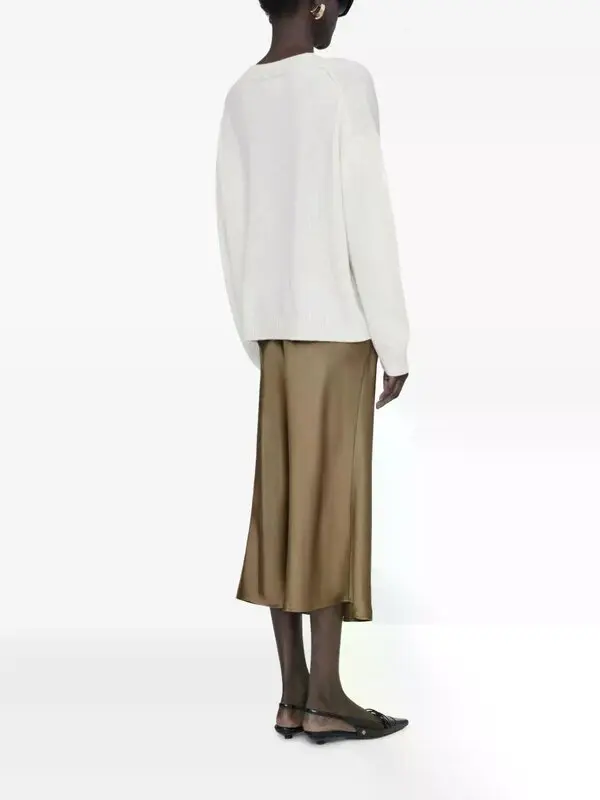 ANINE BING Bar Silk Midi Skirt - Brown