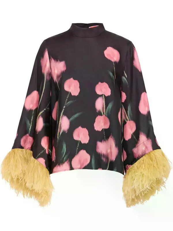 La DoubleJ Make An Exit Floral Print Blouse - Black