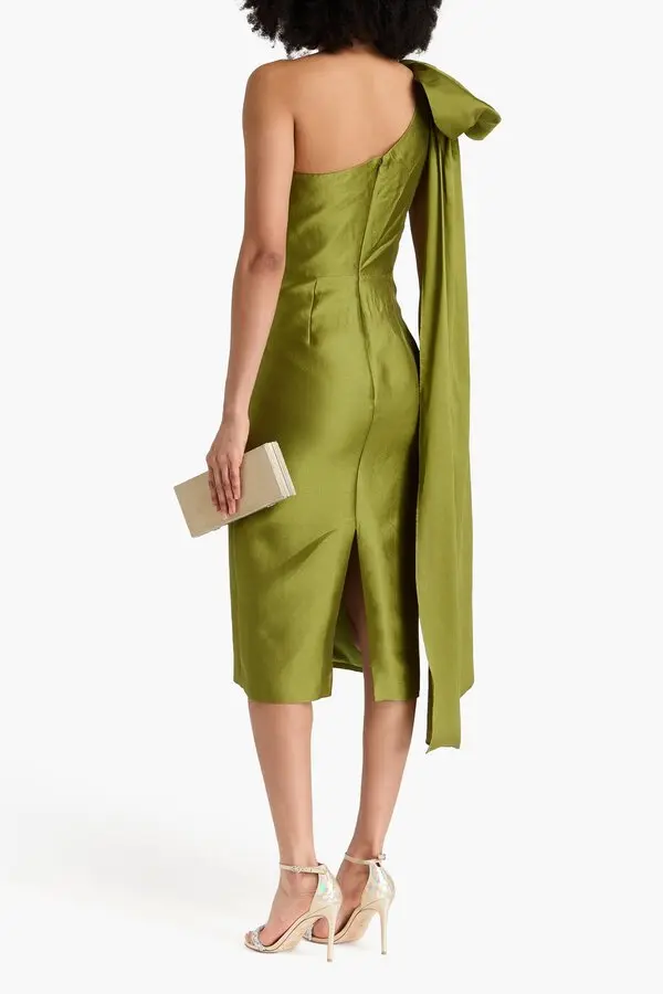 green marchesa dress Mesh VNeck Gown