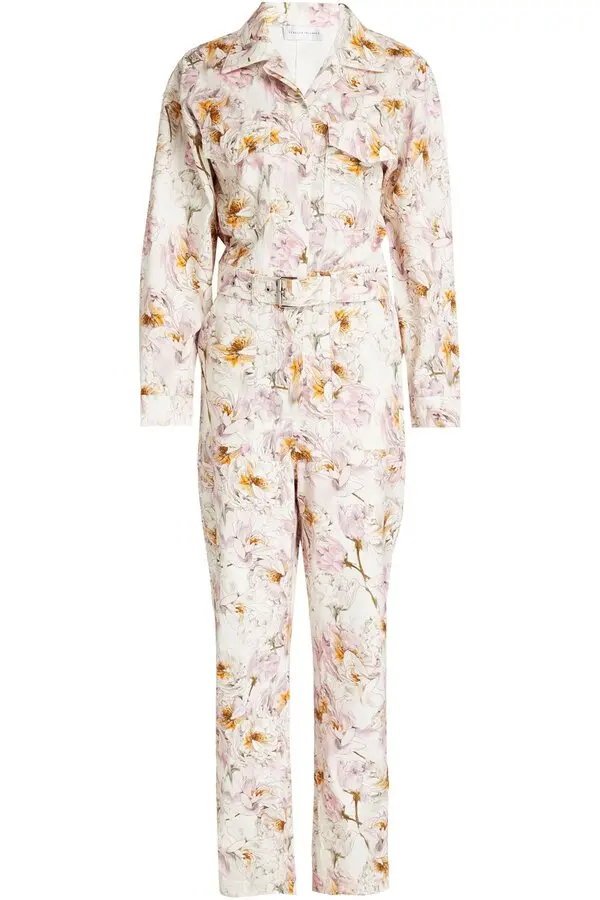 Rebecca Vallance Fleur Du Mal Floral-print Cotton-twill Jumpsuit - Pastel Pink