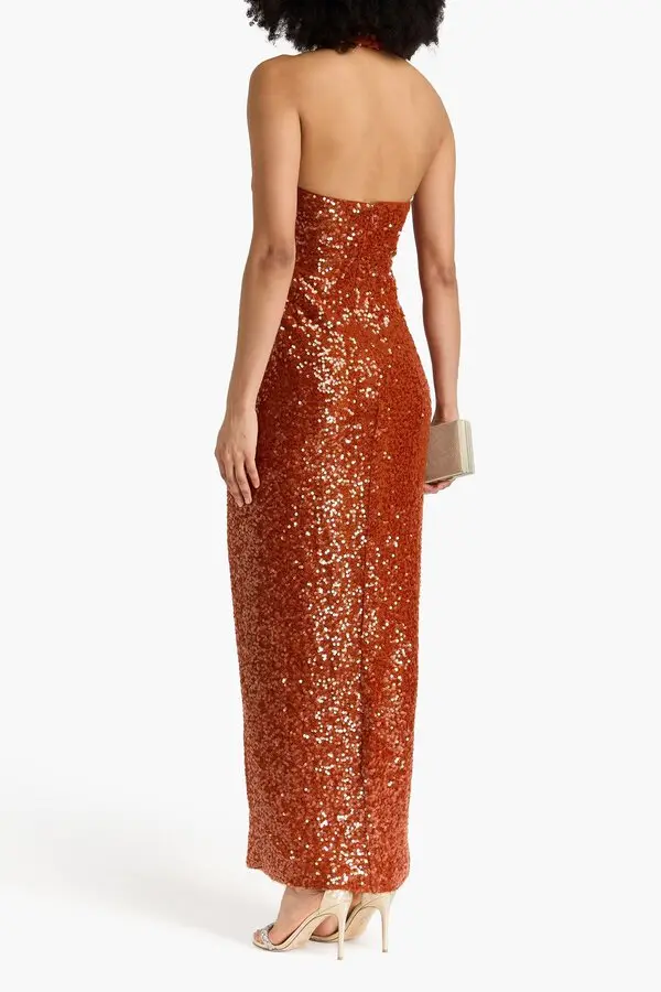 halston sequin wrap dress Saga Dress In Sequin