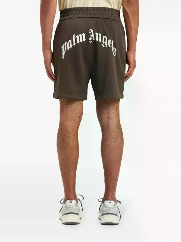 Palm Angels Logo Track Shorts - Brown