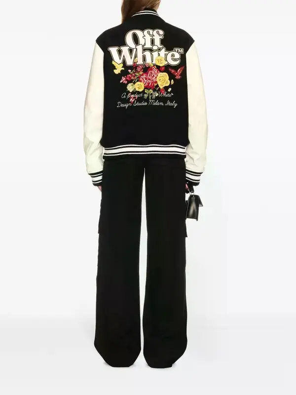 Off-White Floral-embroidered Bomber Jacket