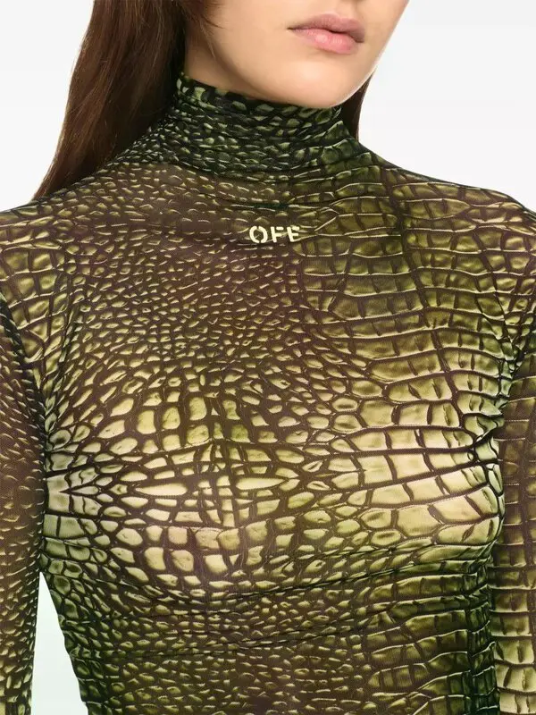 Off-White Logo-print Crocodile-effect T-shirt