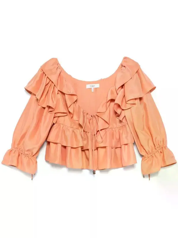 Chloé Ruffled Cropped Top