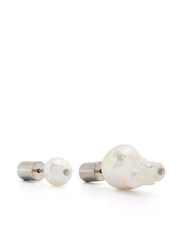 JIL SANDER Pearl Earrings - Silver