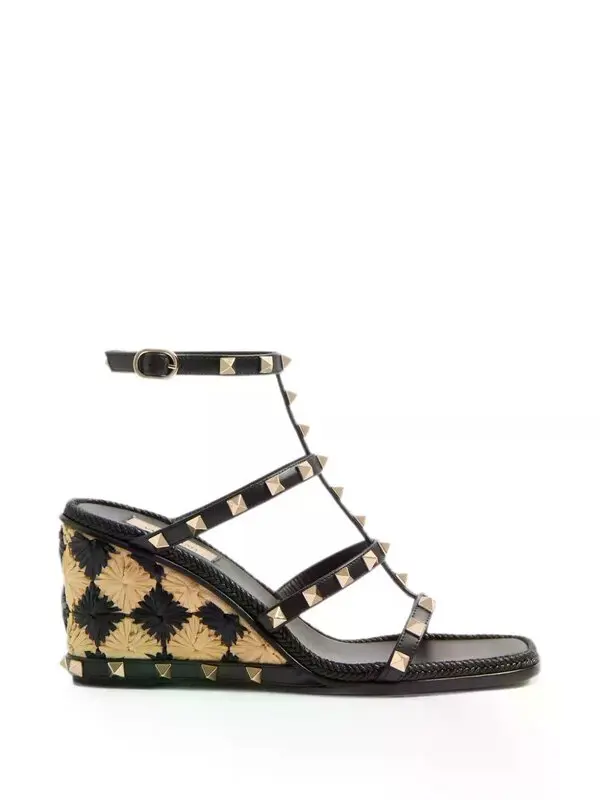 Valentino Garavani Rockstud Wedge Sandals - Black